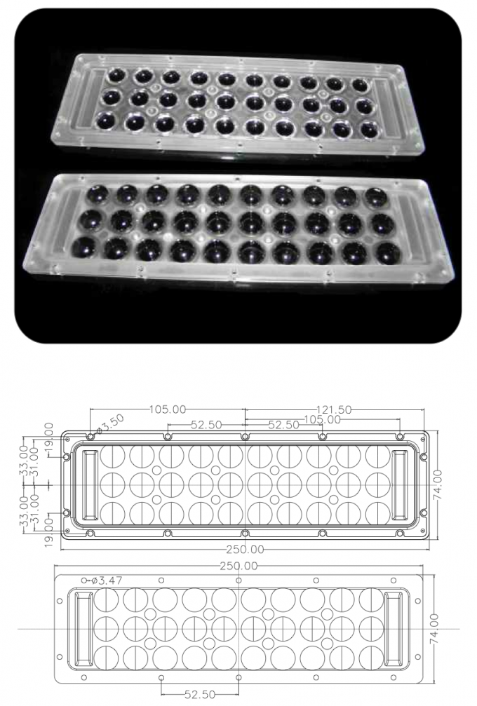 30 Watts Injection Molding Plastic Array Lens LED Cover For High Bay Light
