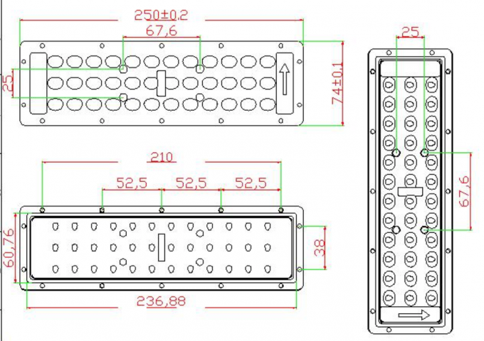 30-36 Watts 90x90 degree High bay light lens with silicon gasket for ...