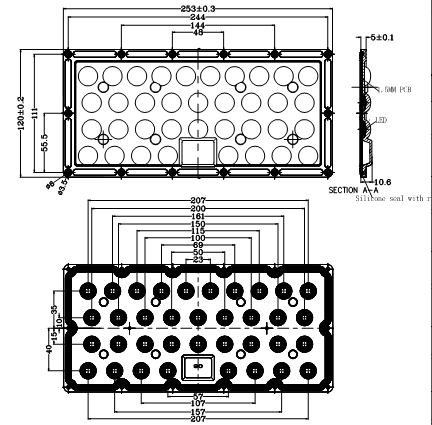 100w 90 Degree Led Lens Module 144 Points Leds Board