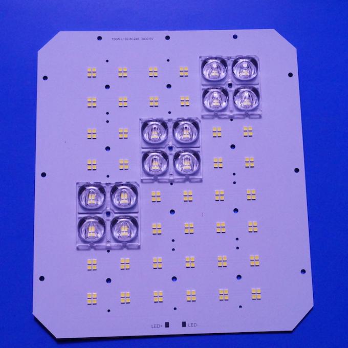 150W LED Light PCB Board 192 LED 3030 SMD 48V 50x50MM 4 In 1 LED Lenses